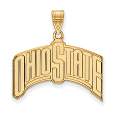Sterling Silver GP The Ohio State Univ XL Curved OHIOSTATE Pendant ...