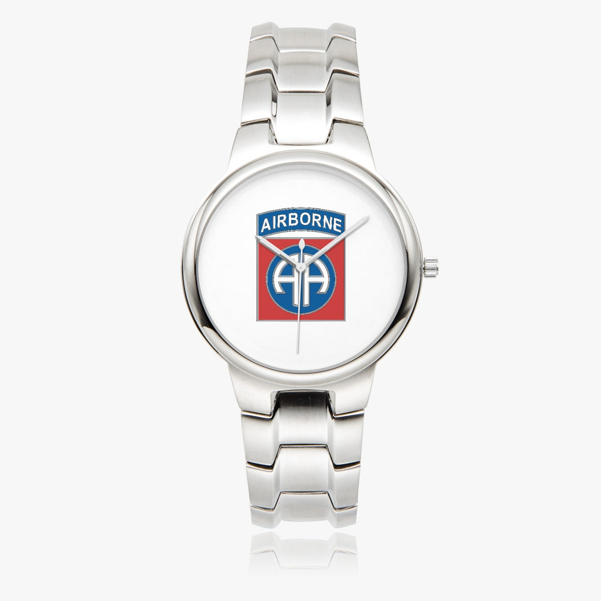 82nd Airborne Division-Silver Stainless Steel Silver Quartz Watch ...