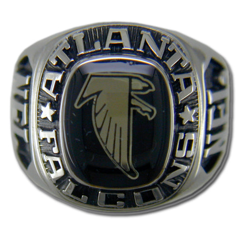 Atlanta Falcons Large Classic Silvertone NFL Ring — Sports Jewelry ...