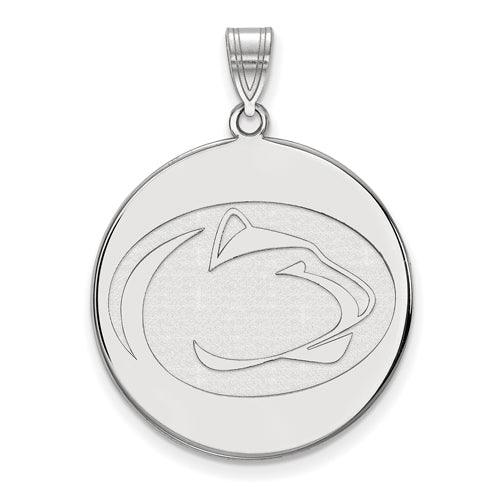 10k White Gold Penn State Lion XL Disc Pendant — Sports Jewelry Super Store
