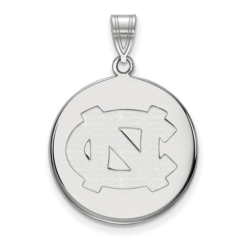 10k White Gold University of North Carolina N-C Large Disc Pendant ...